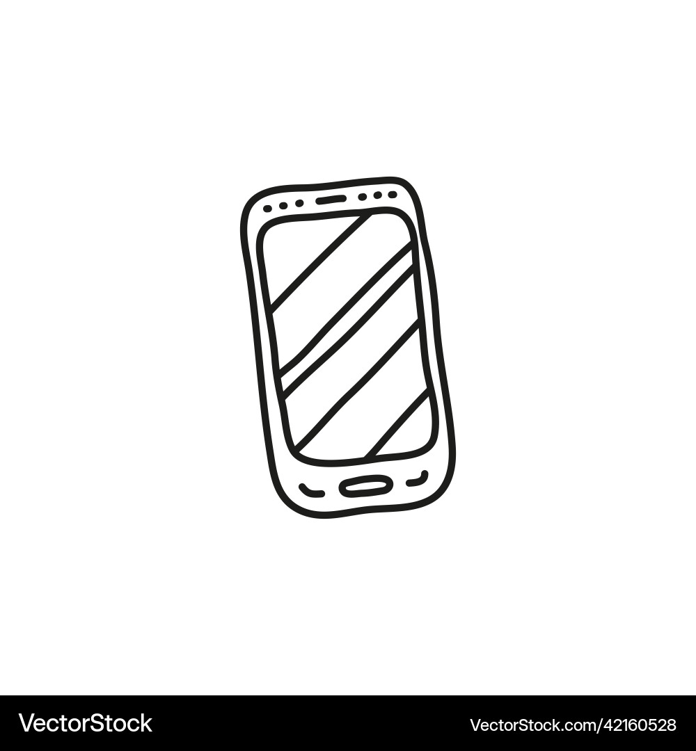 Doodle smartphone icon Royalty Free Vector Image
