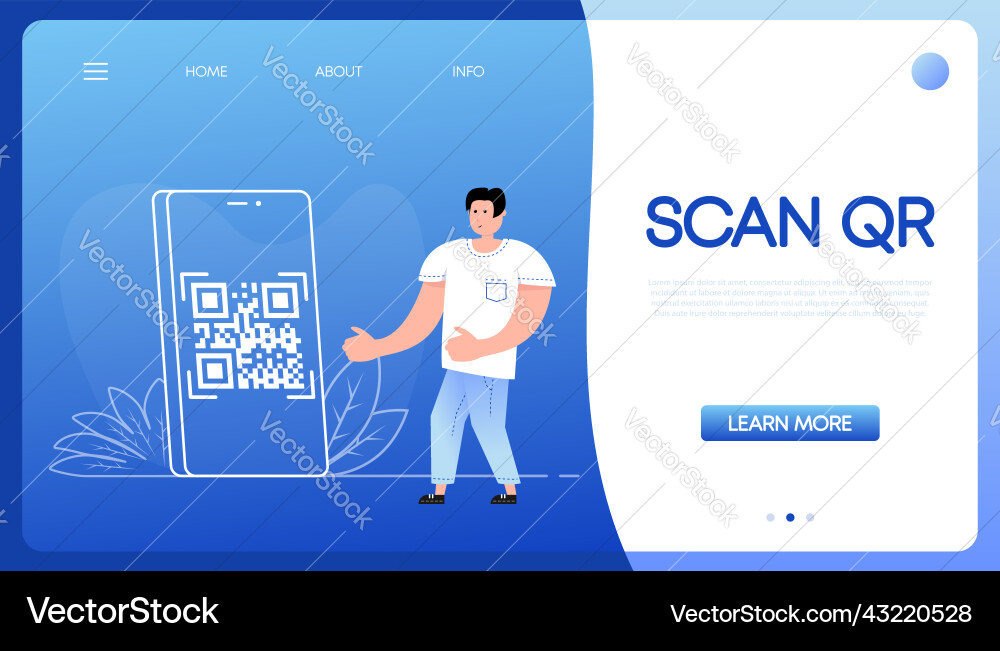 Flat infographic with scan qr people Royalty Free Vector