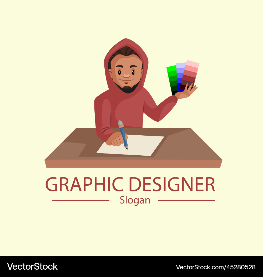 Graphic designer mascot logo Royalty Free Vector Image