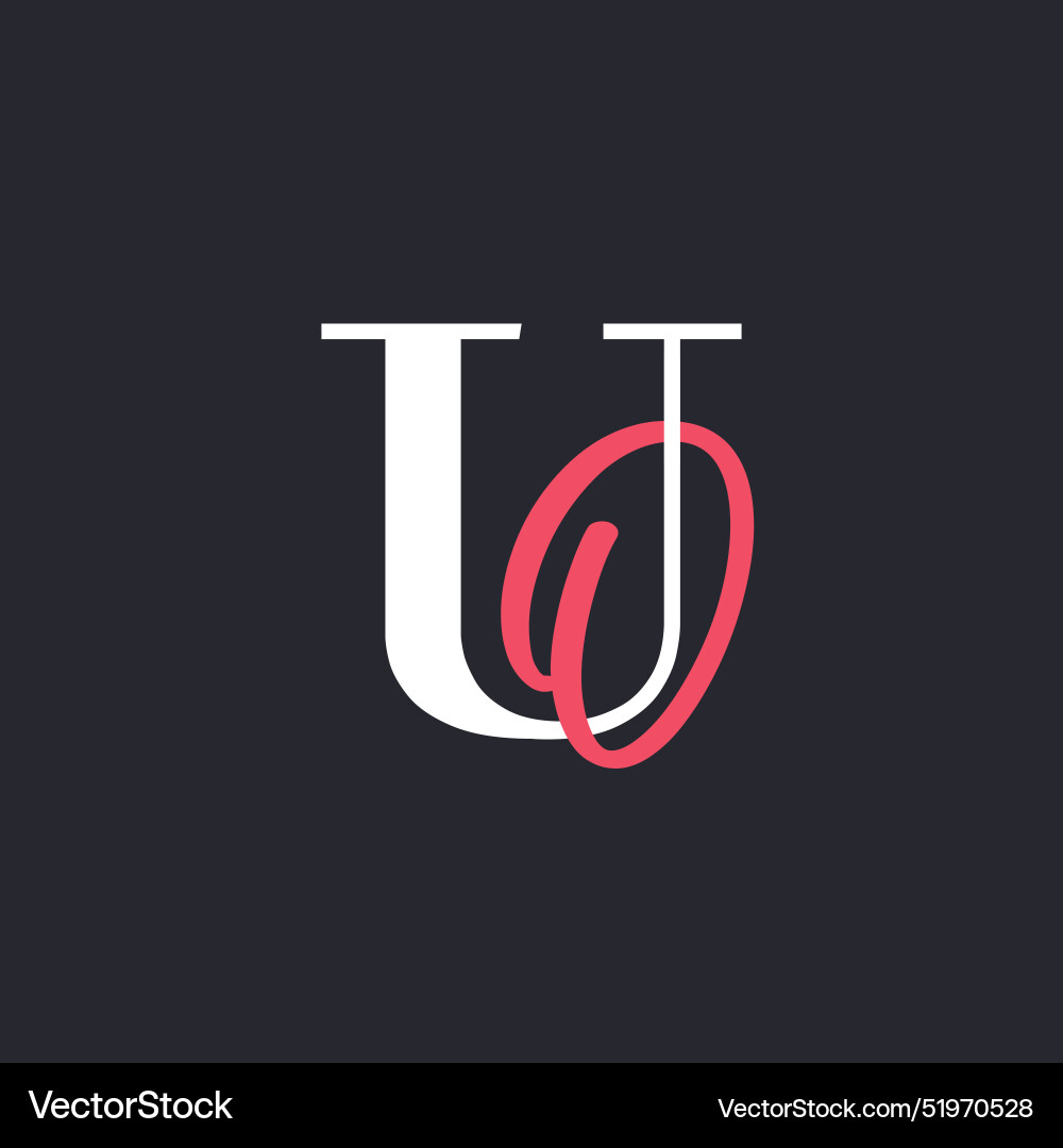 Letter uo logo perfectly blended initials Vector Image