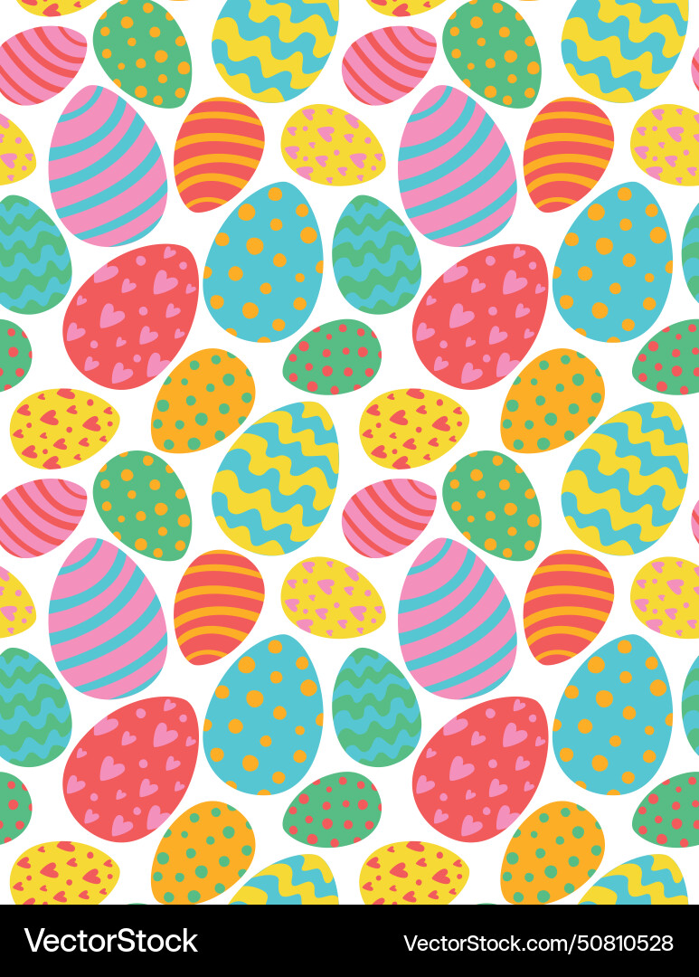Pattern with colorful easter eggs Royalty Free Vector Image