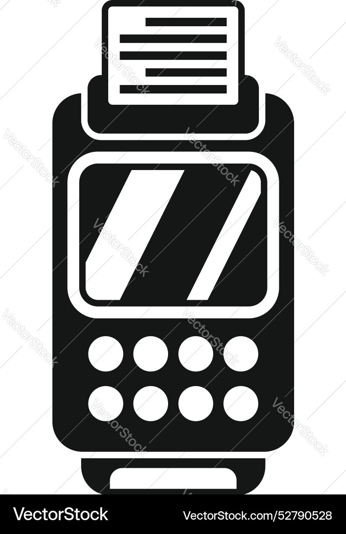 Pos terminal printing receipt icon showing Vector Image