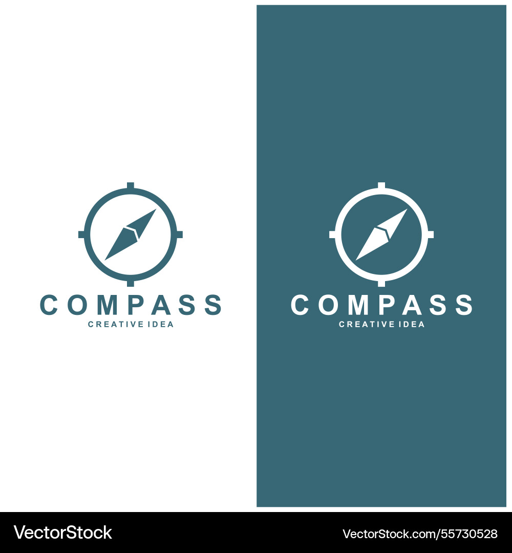 Professionelles Kompass-Logo und Symbol Lizenzfreier Vektor