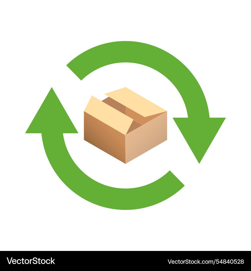 Recycling or reusing packaging materials sign Vector Image
