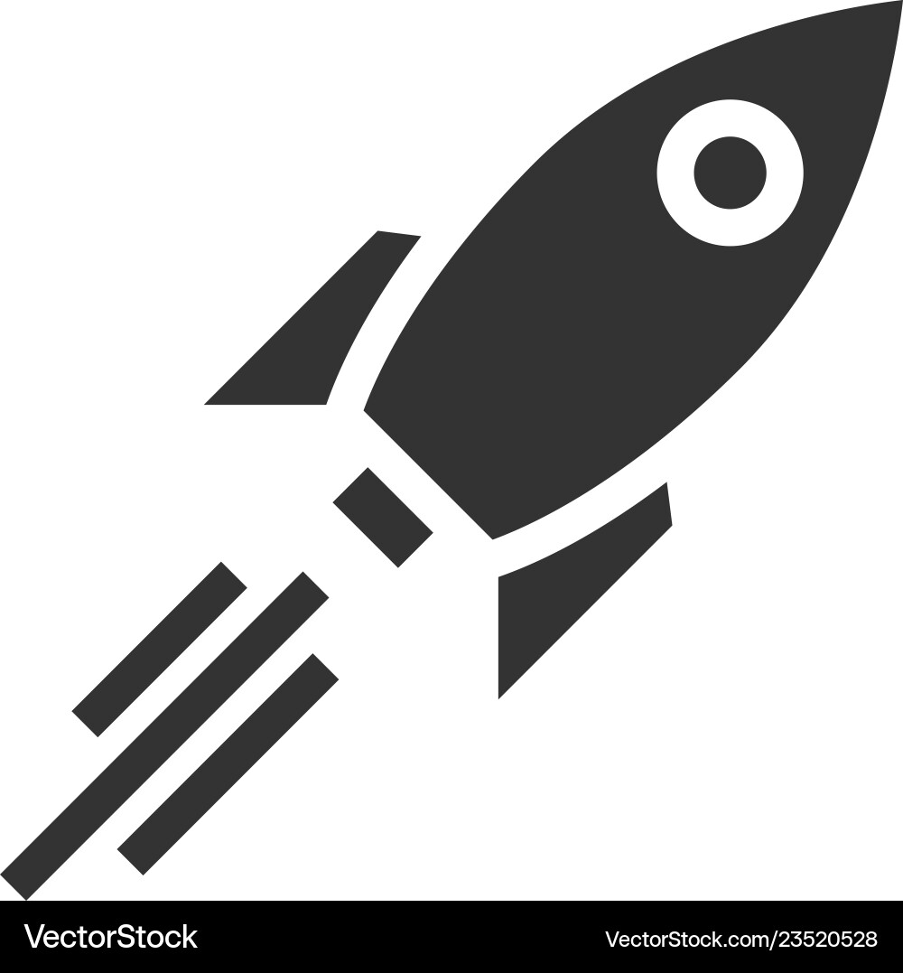 Rocket icon graphic design template Royalty Free Vector