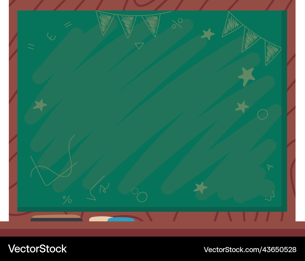 School chalkboard and chalk Royalty Free Vector Image