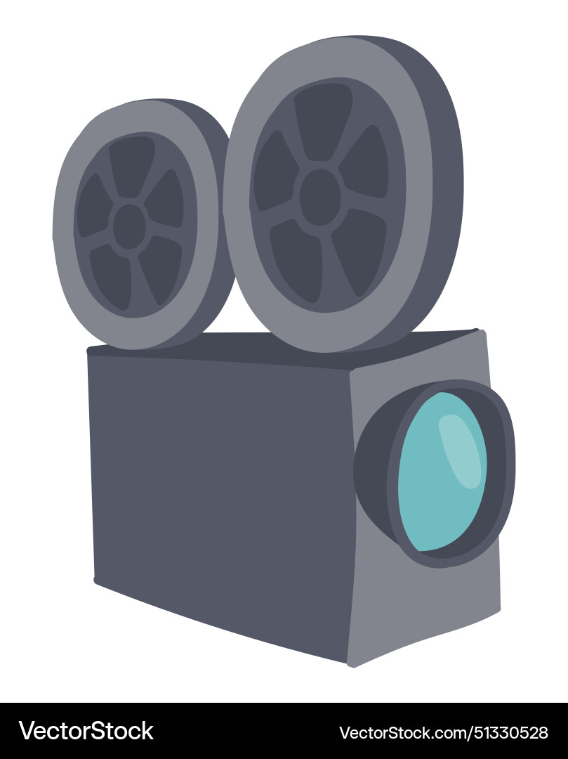 Video camera with reels in flat design vintage Vector Image