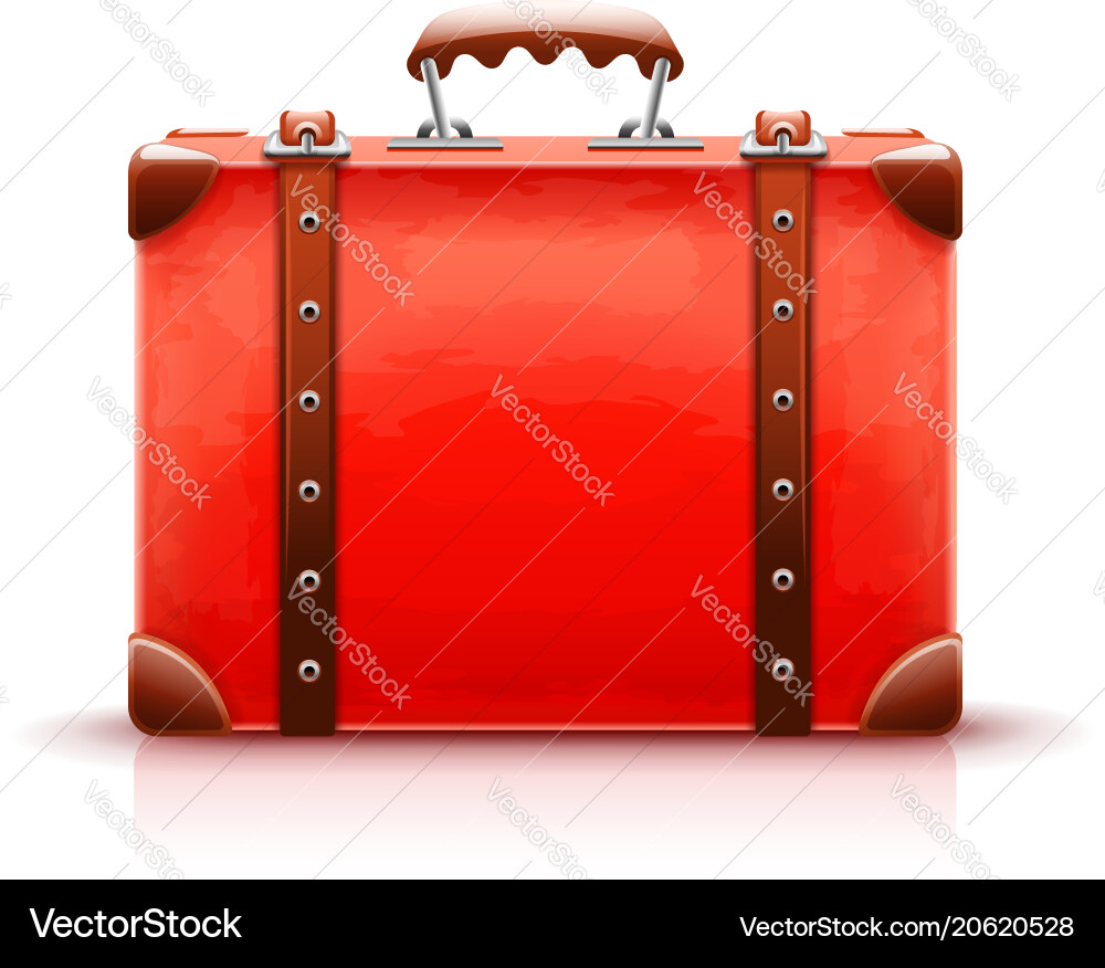 Vintage Red Suitcase Royalty Free Vector Image