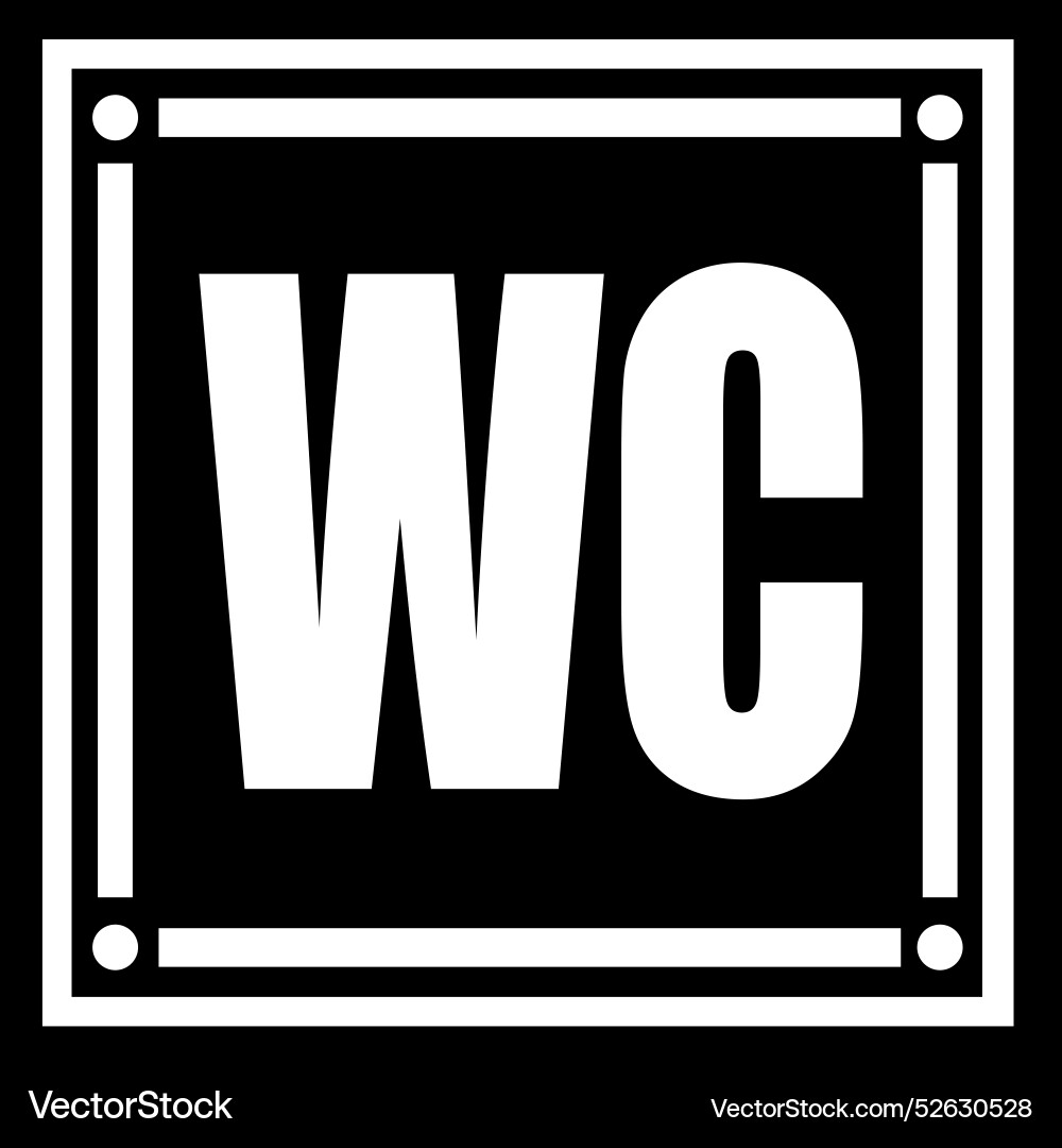 Wc symbol clear restroom signage design Royalty Free Vector