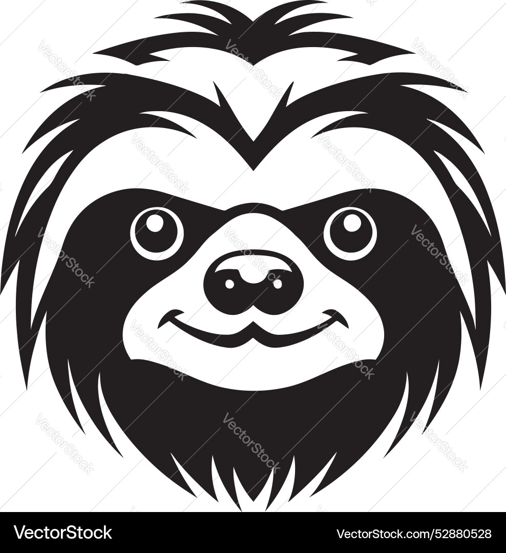 Zenful marvel sloth logo charm silhouette Vector Image