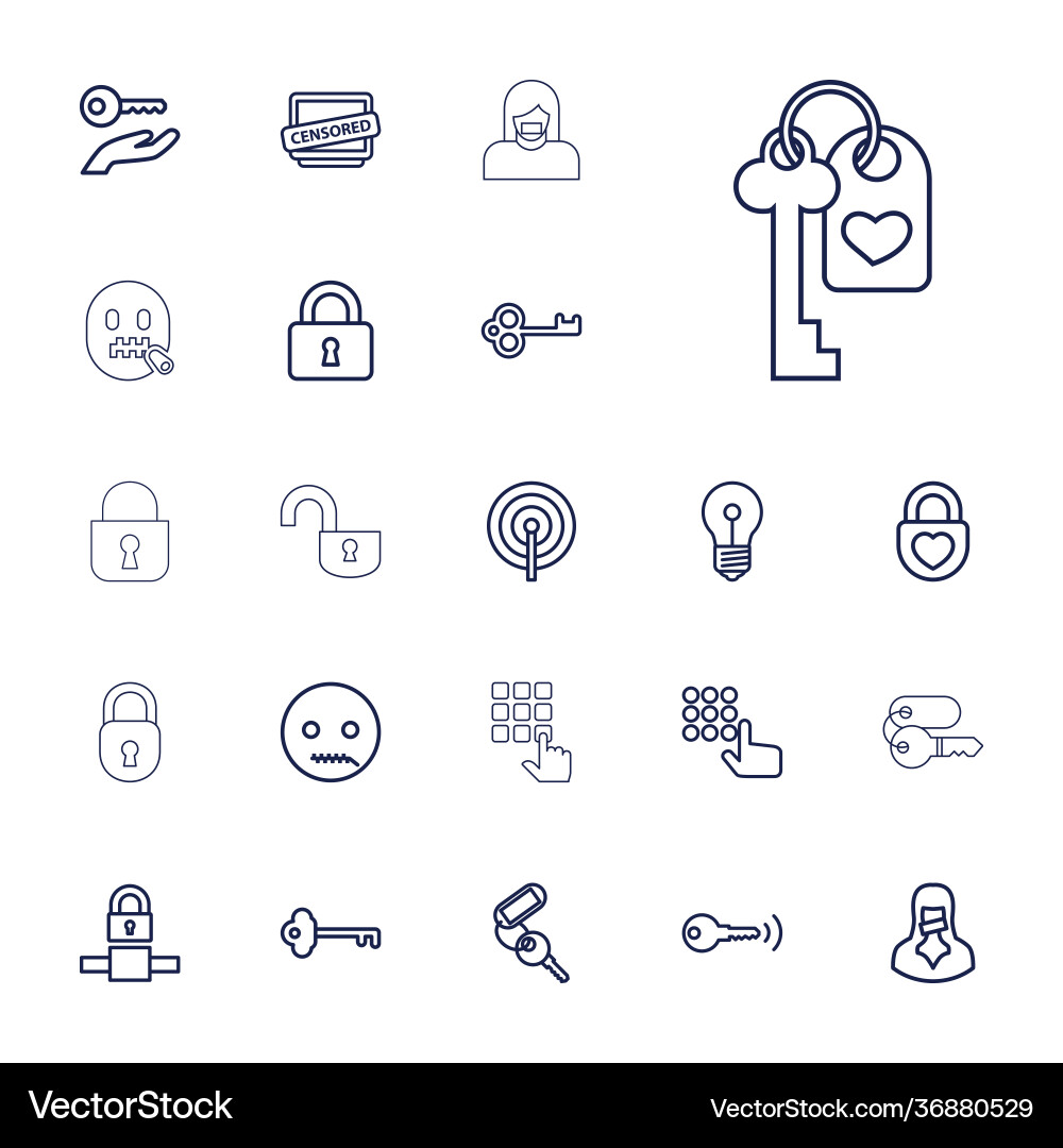 22 secret icons Royalty Free Vector Image - VectorStock
