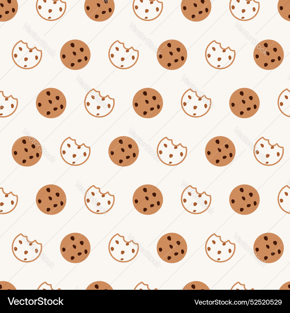 Bite of happiness baked goodness cookie pattern Vector Image