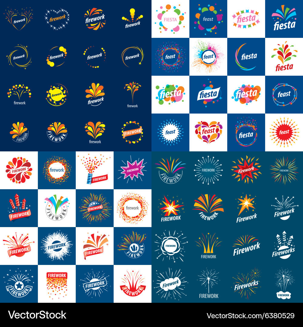 Celebratory Fireworks Logos Royalty Free Vector Image