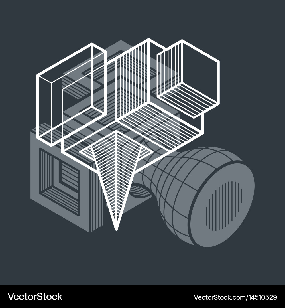 Complex 3D Polygonal Shape Royalty Free Vector Image