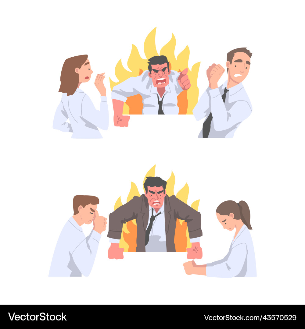 Furious Chef Schreien und Schreien in Wut Vektorbild