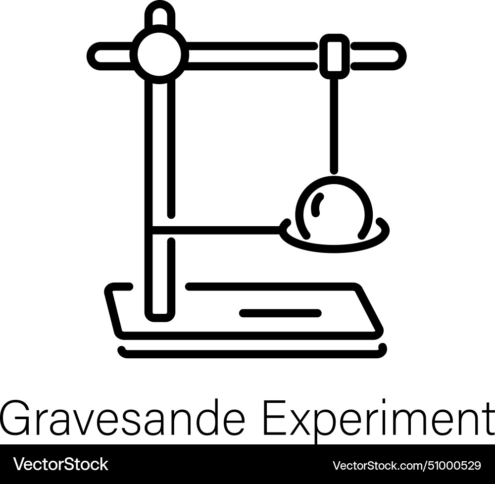 Gravesande experiment Royalty Free Vector Image