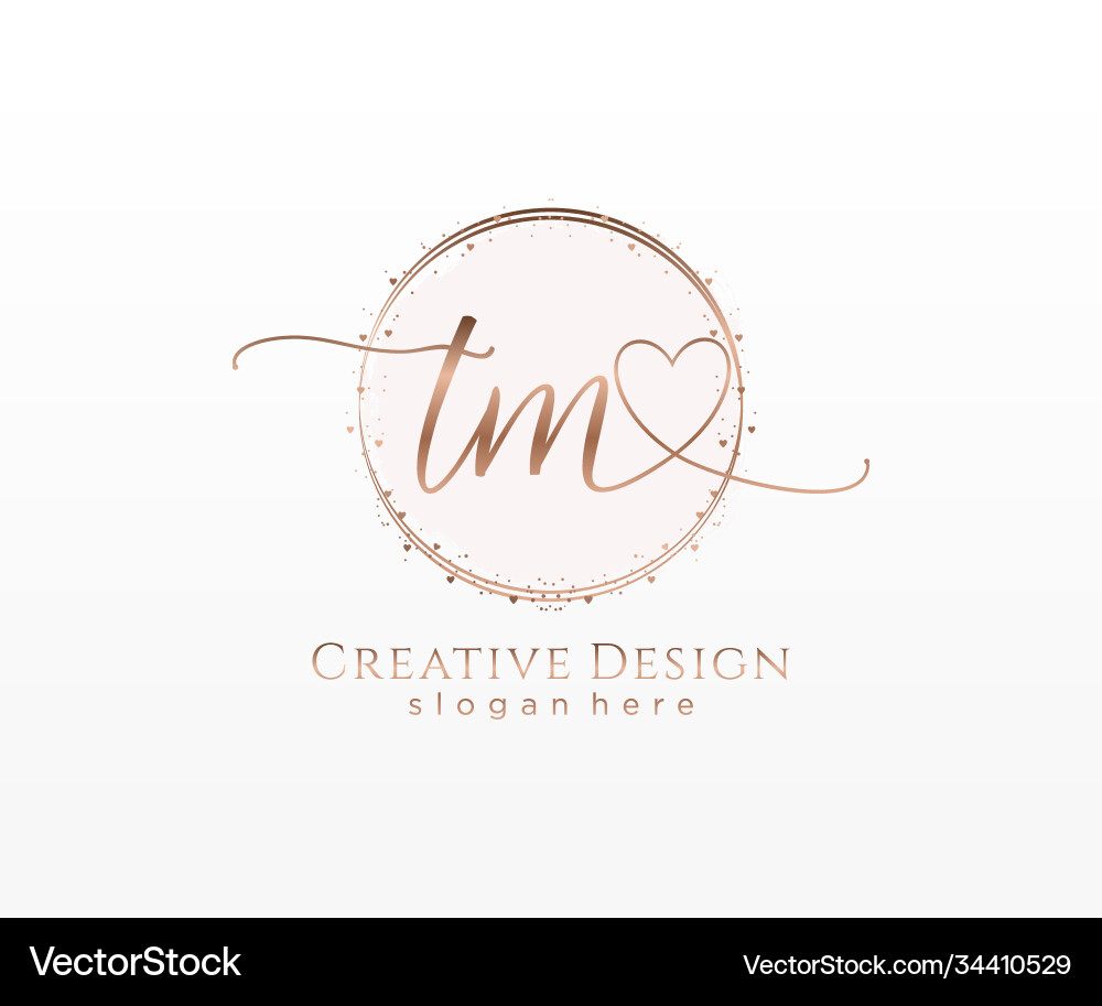 Initial tm handwriting logo with circle template Vector Image