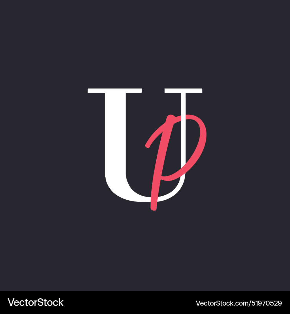 Letter up logo perfectly blended initials Vector Image