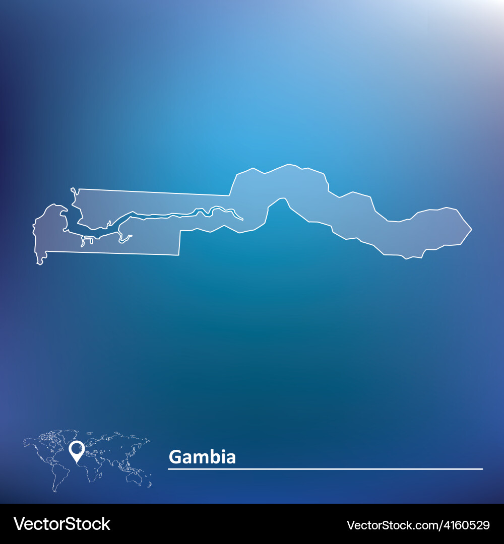 Map of gambia Royalty Free Vector Image - VectorStock