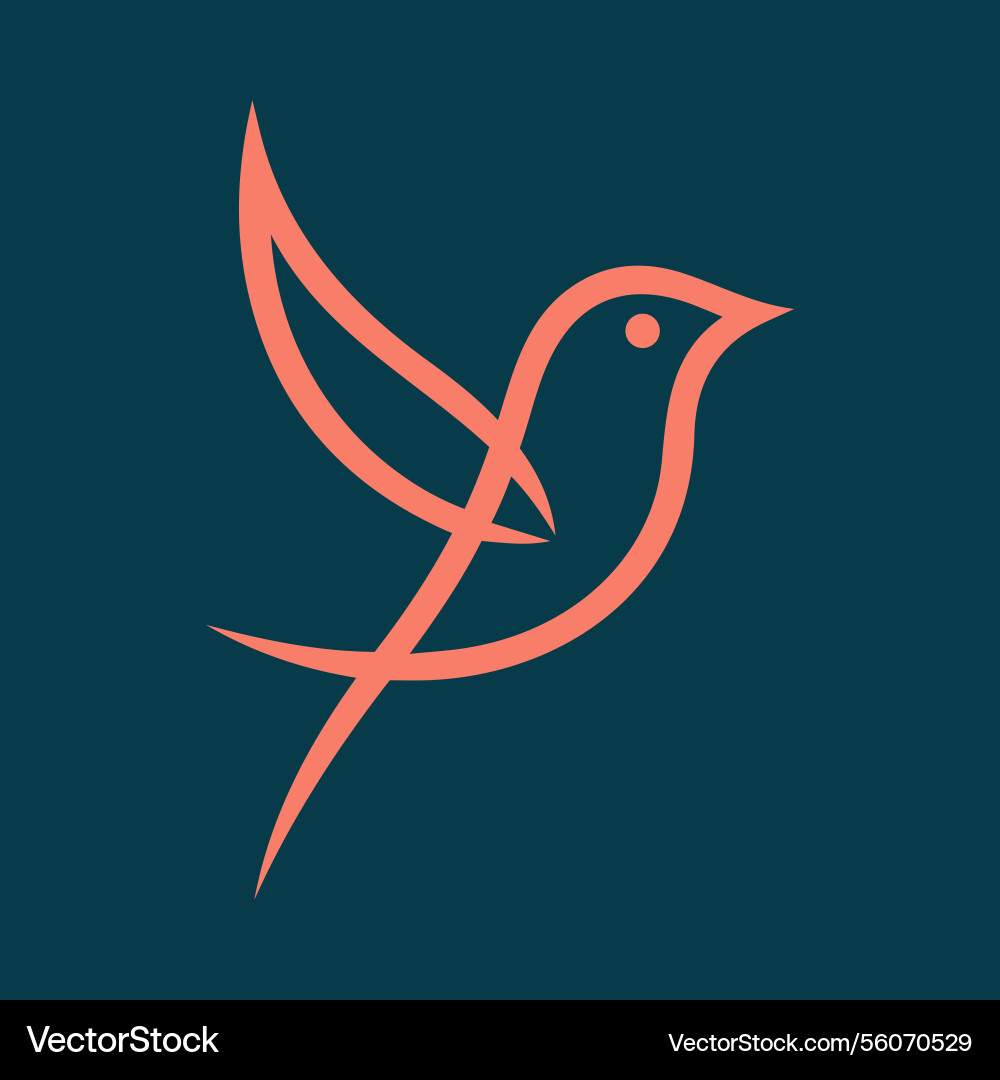 Modern bird line art design Royalty Free Vector Image