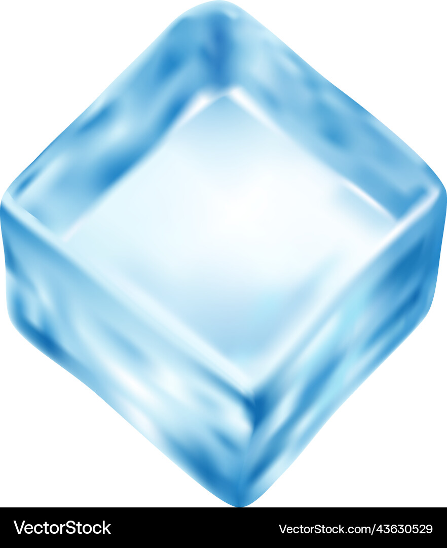 Realistic Blue Ice Cube Royalty Free Vector Image
