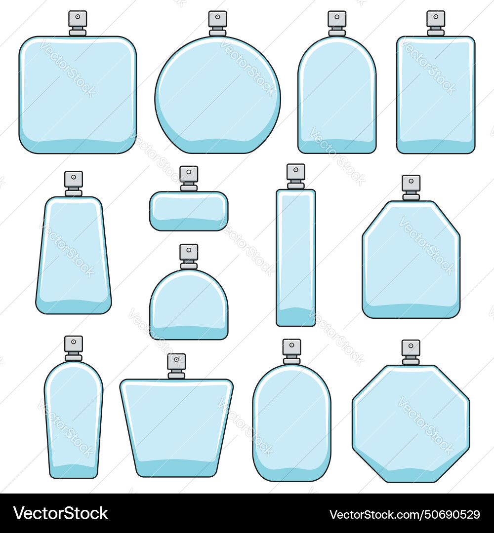 Set of with bottle perfume spray Royalty Free Vector Image