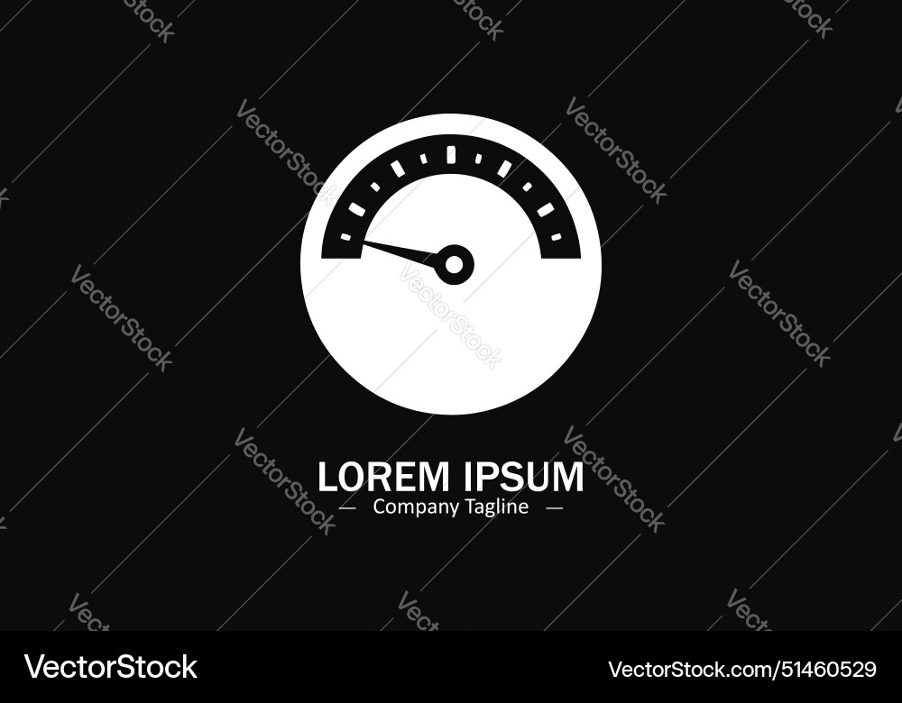 Speedometer logo design icon silhouette isolated Vector Image