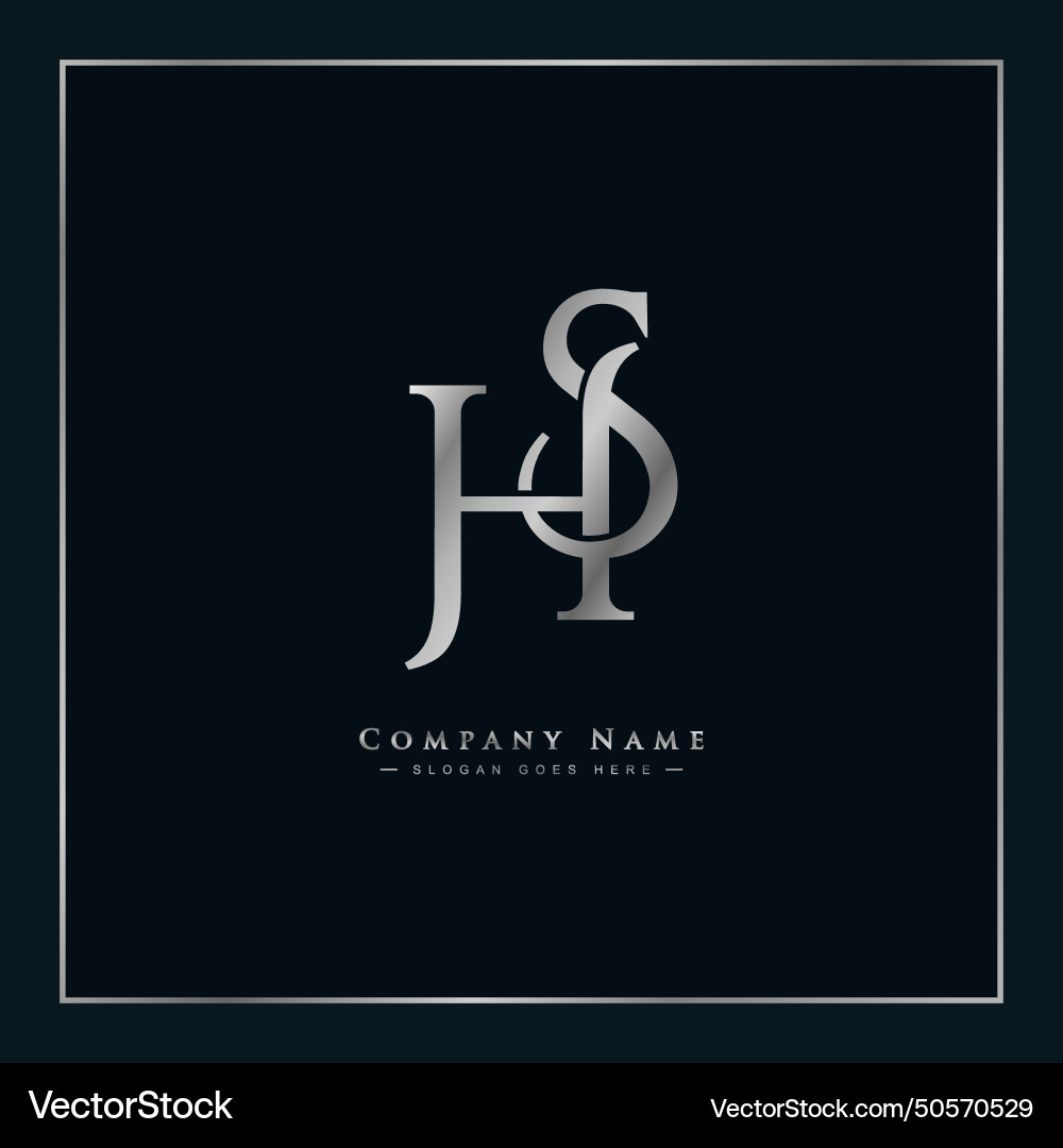 Template for initial letter hs logo Royalty Free Vector