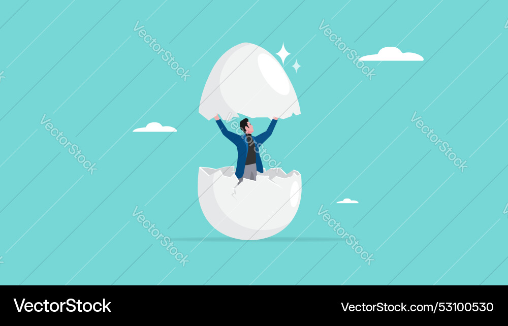 Beginners businessman beginner in starting a new Vector Image