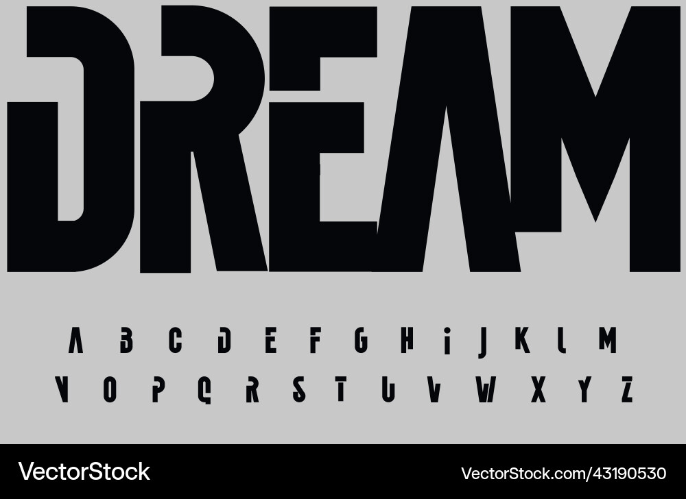 Bold high font tall cropped alphabet Royalty Free Vector