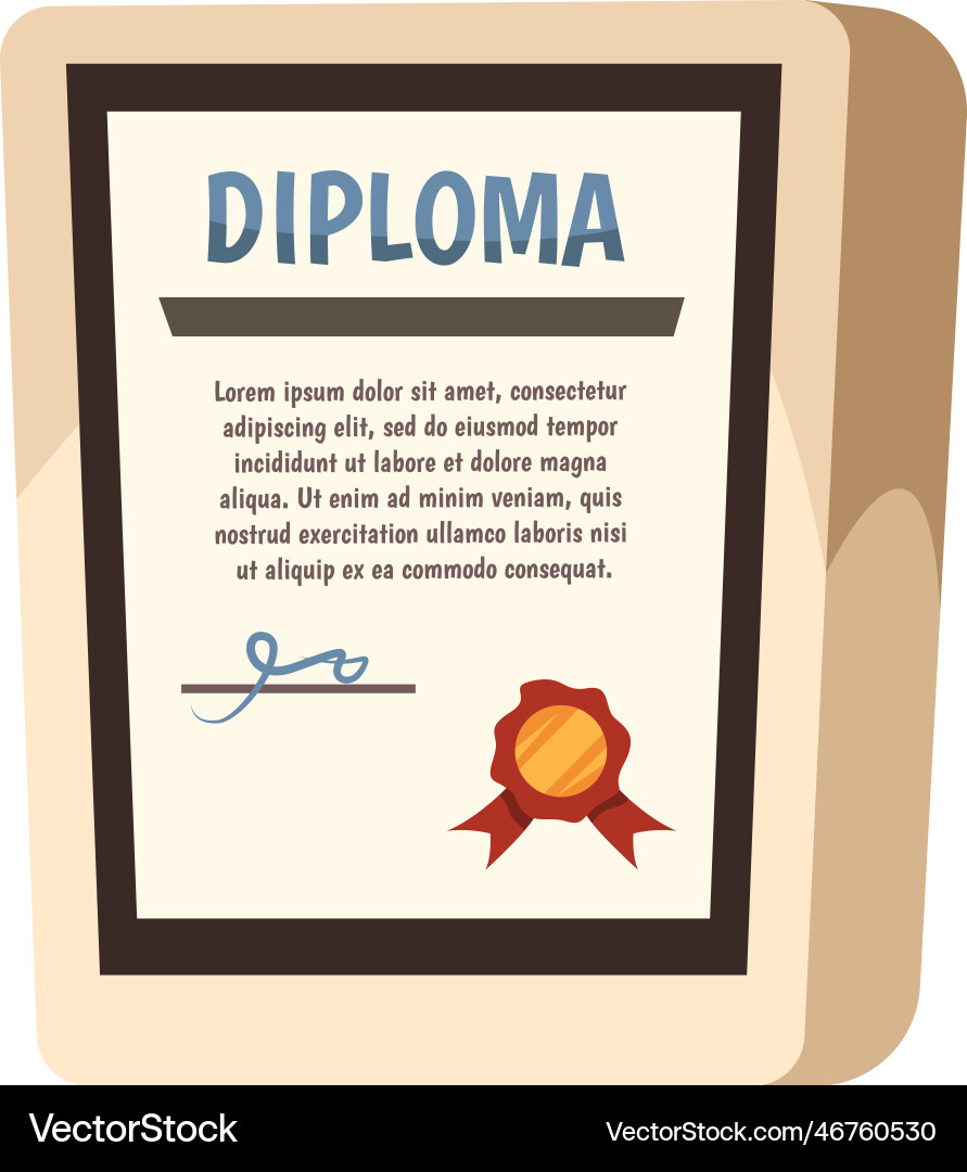 Cartoon diploma Royalty Free Vector Image - VectorStock