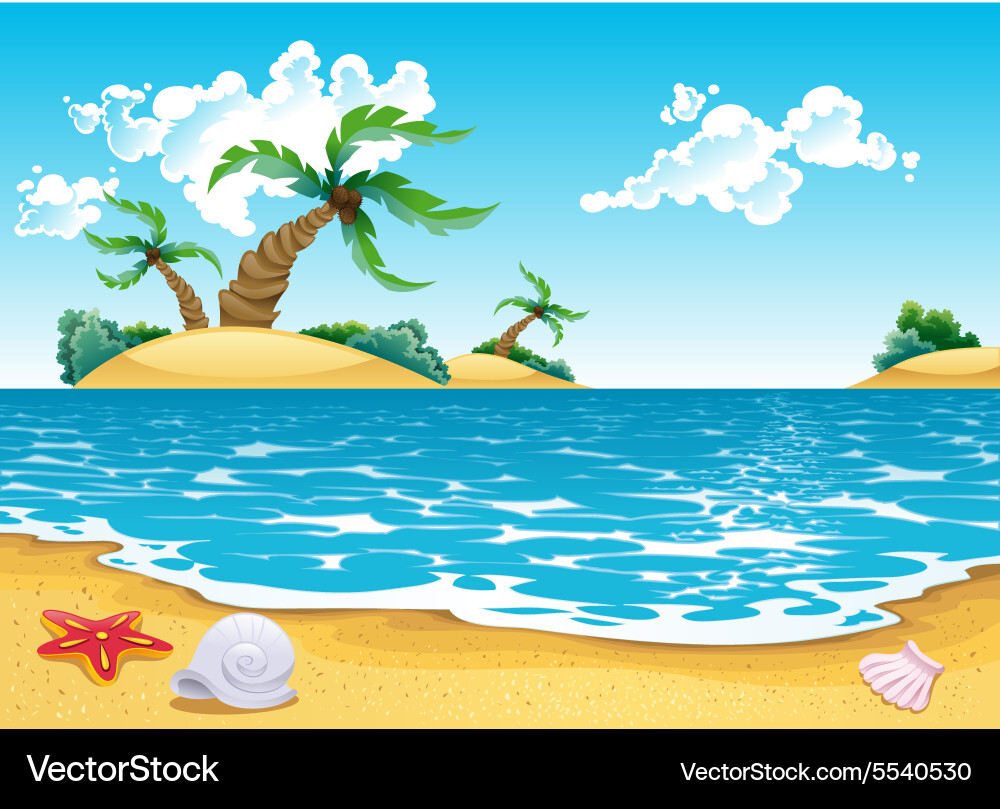 Cartoon seascape Royalty Free Vector Image - VectorStock