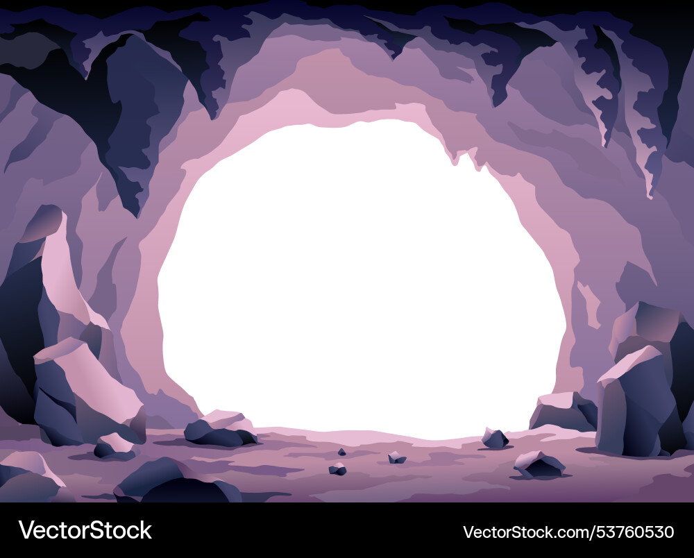 Cave landscape stone entrance with empty Vector Image