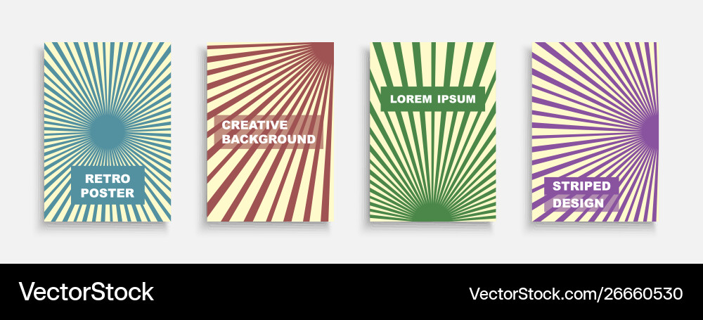 Collection retro colorful templates Royalty Free Vector