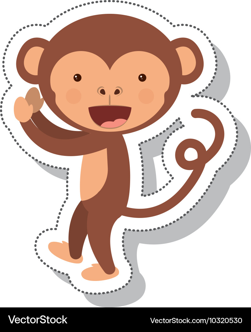 Funny monkey isolated icon Royalty Free Vector Image