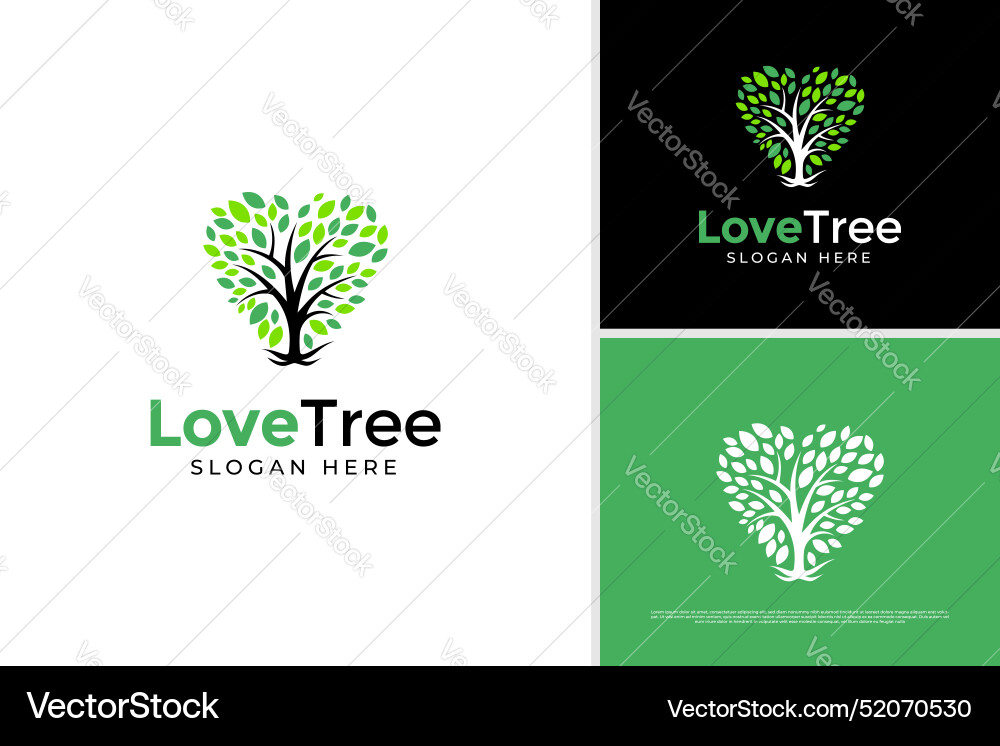 Green love tree symbol logo design ecology – Royalty-Free Vector ...