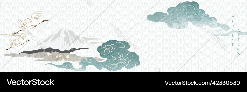 Japanese background with blue texture fuji Vector Image