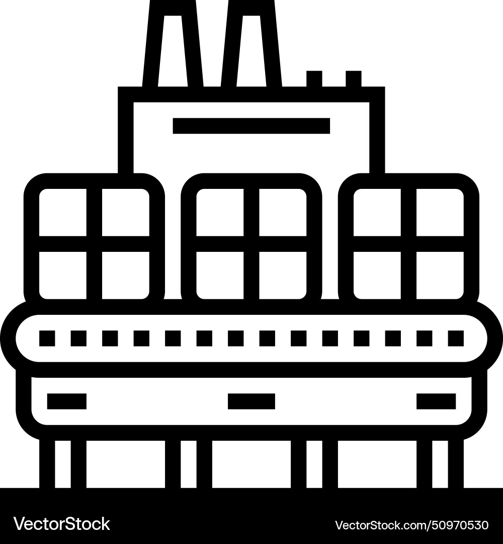 Material recovery facility mrf line icon Vector Image