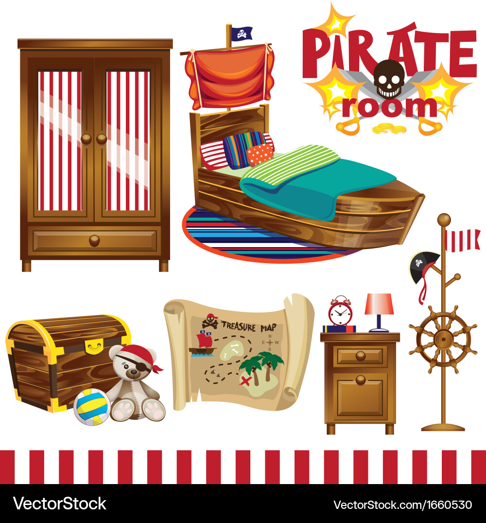 Pirate room set Royalty Free Vector Image - VectorStock