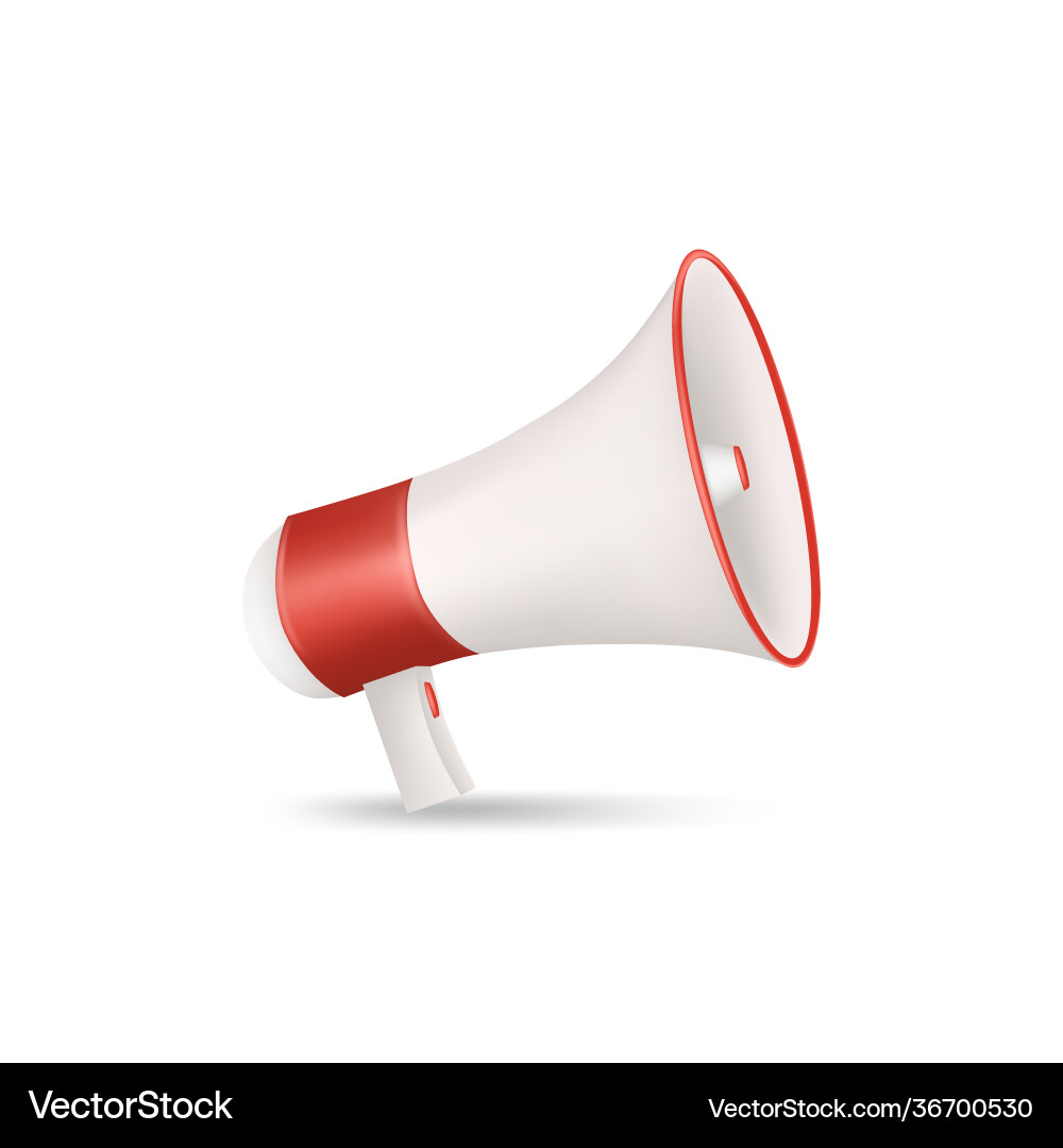 Red and white megaphone isolated on background Vector Image