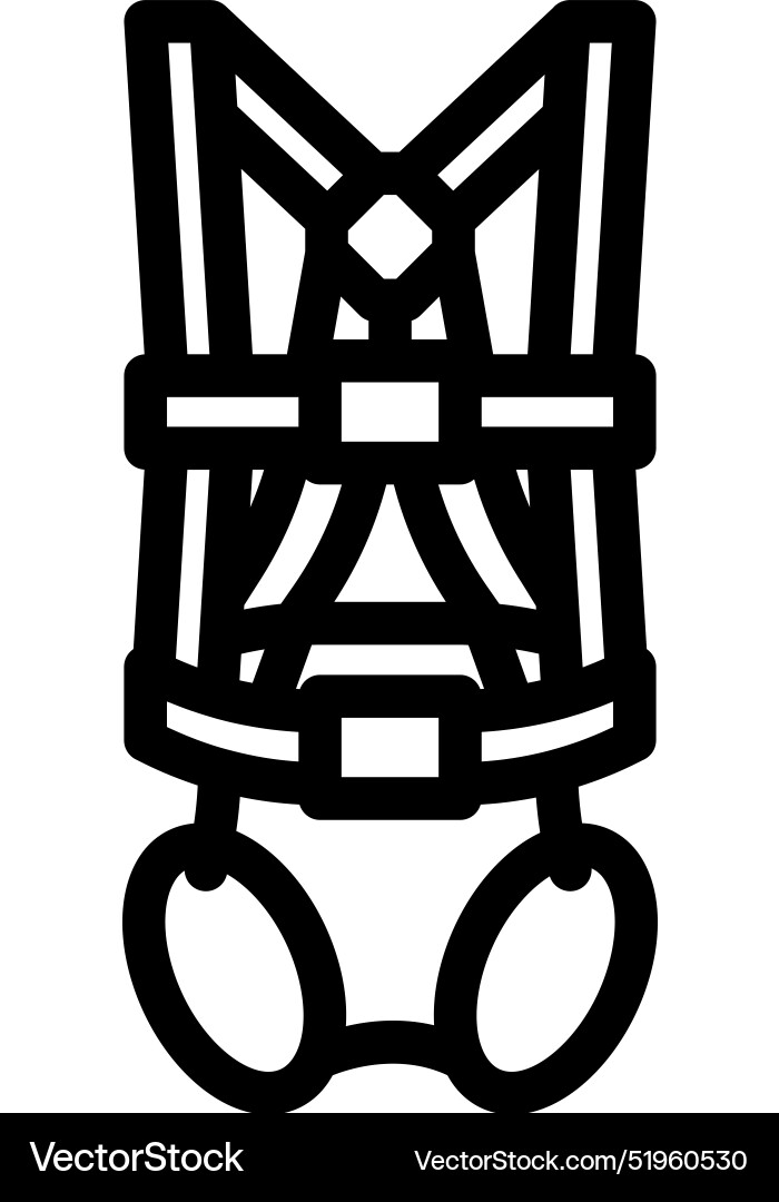 Safety harness ppe protective equipment line icon Vector Image