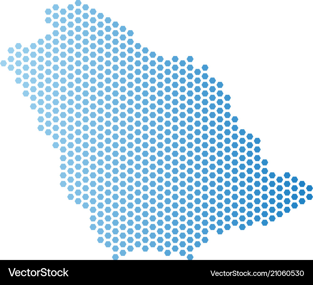 Saudi arabia map hexagonal mosaic Royalty Free Vector Image