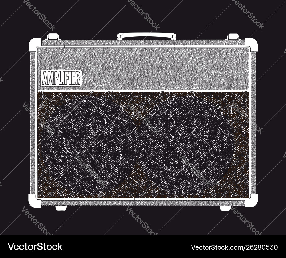 Valve amplifier outline drawing Royalty Free Vector Image