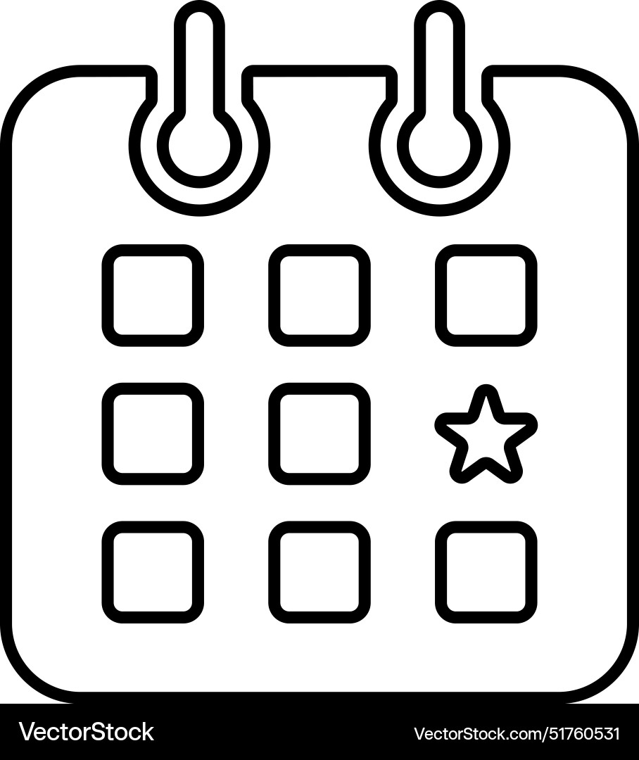 Administration calendar date icon outline Vector Image