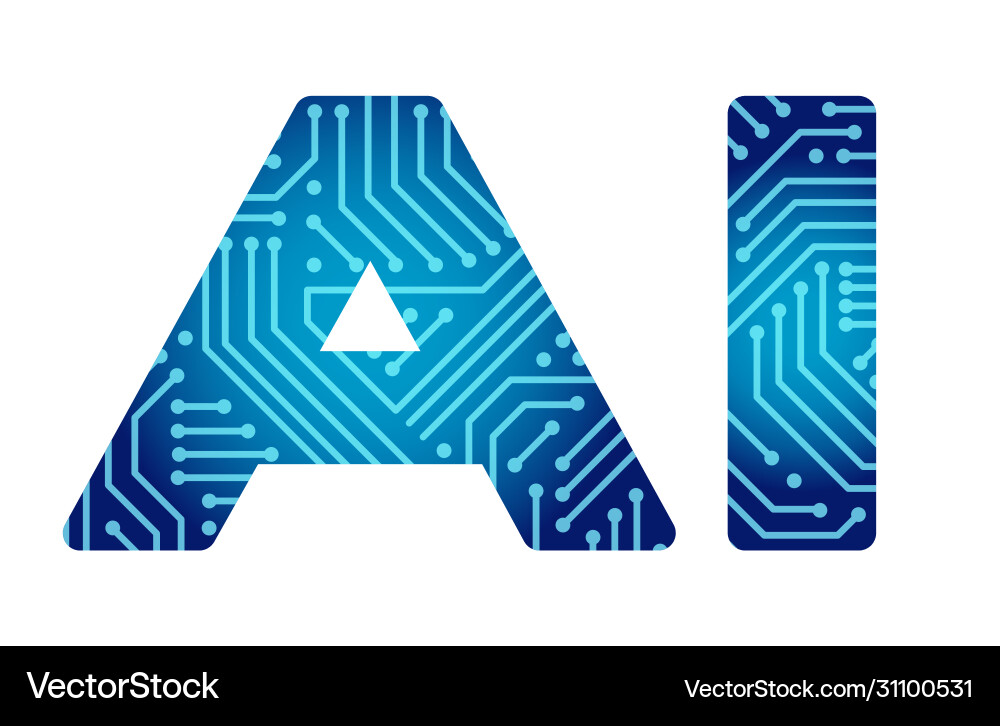 Artificial intelligence logo Royalty Free Vector Image