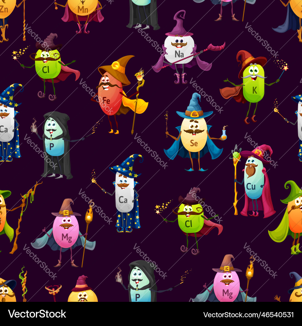 Cartoon Micronutrient Wizards Royalty Free Vector Image