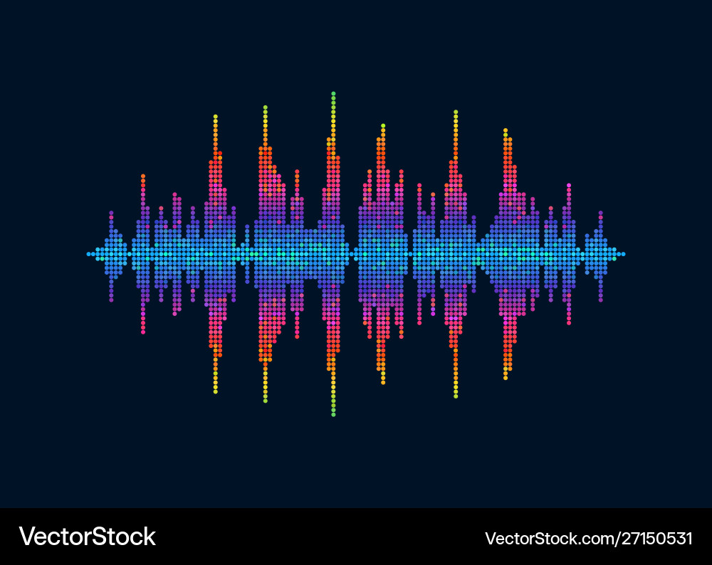 Colorful pixelated sound waves abstract Royalty Free Vector
