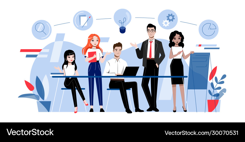 Creativity and teamwork concept male female Vector Image