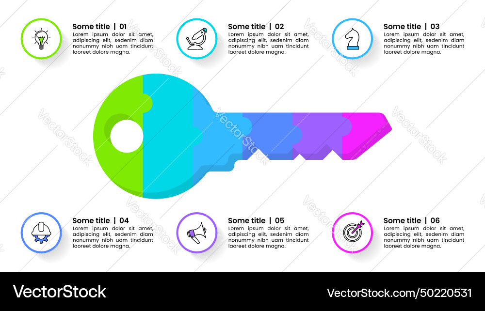 Infographic template business metaphor with key Vector Image