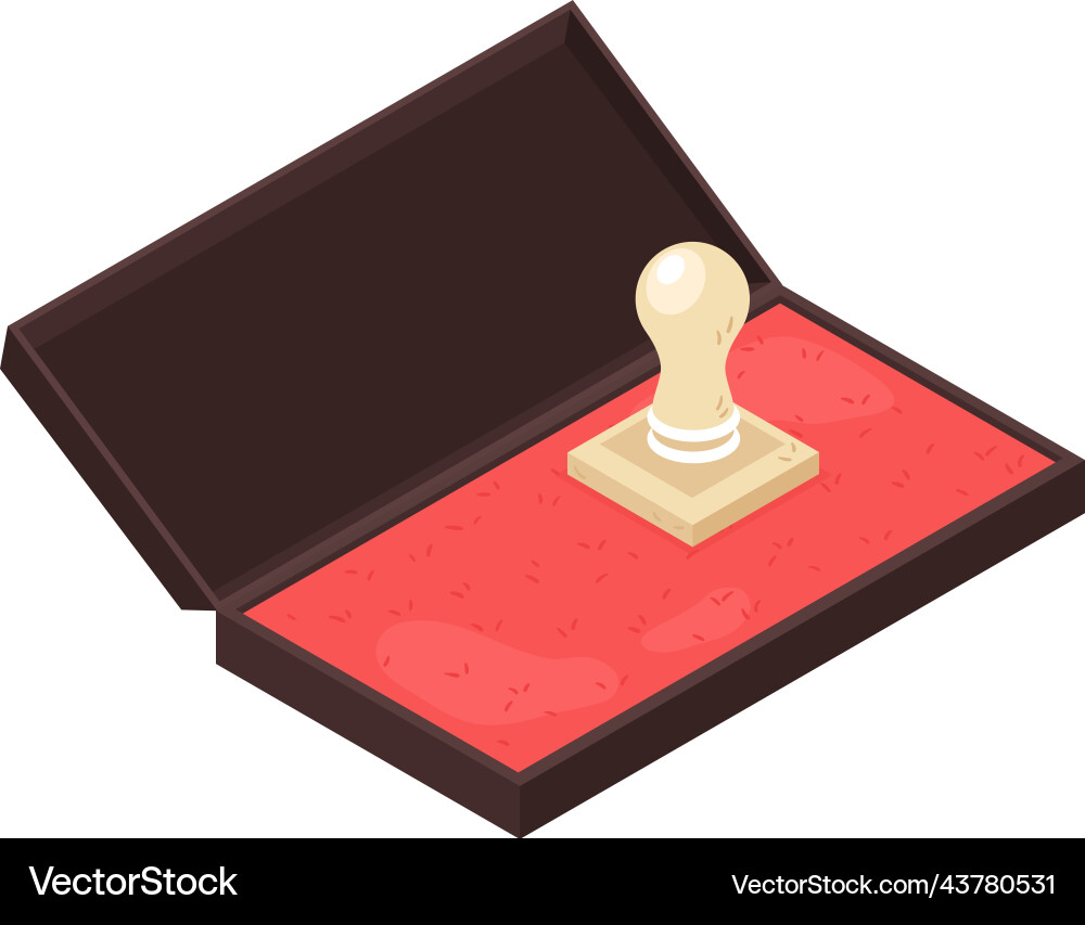 Isometric stamp icon Royalty Free Vector Image